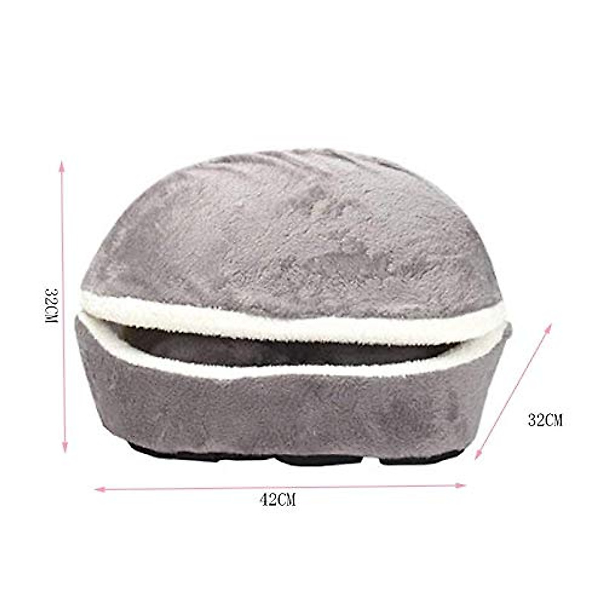 Bed Gray Cat Bed Sleeping Bag Sofas Mat Hamburger Dog House Short Plush Small Bed Warm Kennel Nest Cushion 1Pcs
