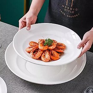 Dinner Plates Set Dish Plate Tableware Hotel Commercial Creative Cold Dish Plate Stir-fry Plate Ceramic Salad Bowl Fruit Bowl Kitchen Salad Bowl (Size : Medium)