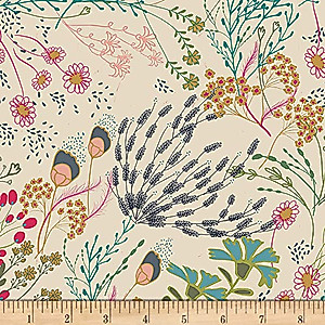 Art Gallery Fabrics Art Gallery Indie Folk Meadow Vivid Jersey Knit, Cream