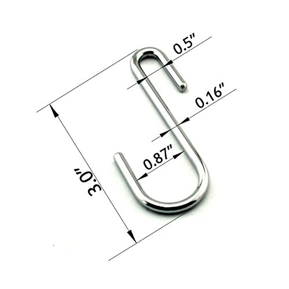 RuiLing Chrome Finish Steel S hook Cookware Universal Pot Rack Hooks Sturdy Hanging Hooks - Multiple uses for Kitchenware, Pots, Utensils, Plants, Towels - Set of 10