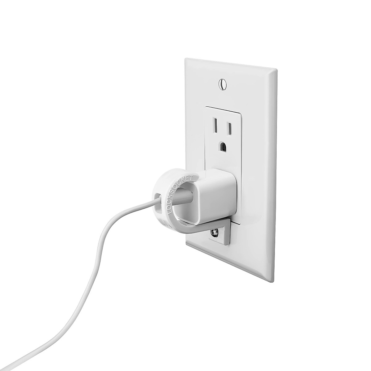 LOCK SOCKET Charger Lock (4-Pack) Save 50% - Never Lose Your Charger Again! Locks Charger to Outlet