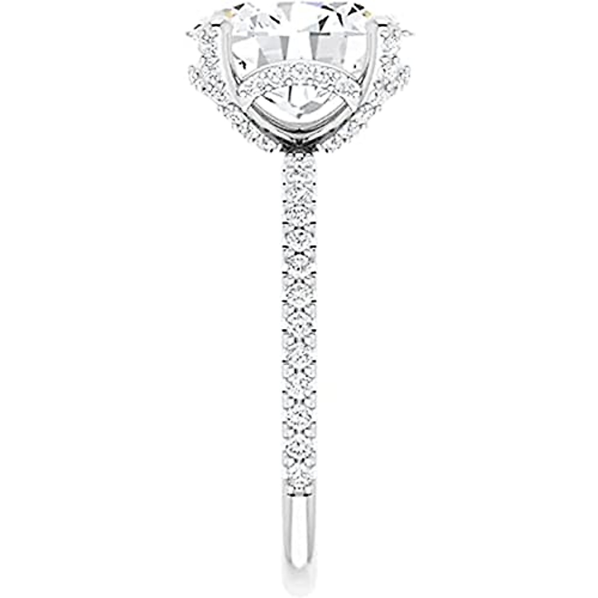 Moissanite Gems 3 CT Oval Moissanite Engagement Ring Colorless VVS1 10K 14K 18K White Gold & 925 Sterling Diamond Ring Anniversary Wedding Bridal Ring Set Wedding Gift for Her