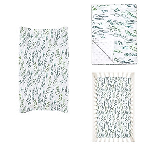 Changing Pad Cover, Baby Blanket, Crib Sheet, Green Leaf