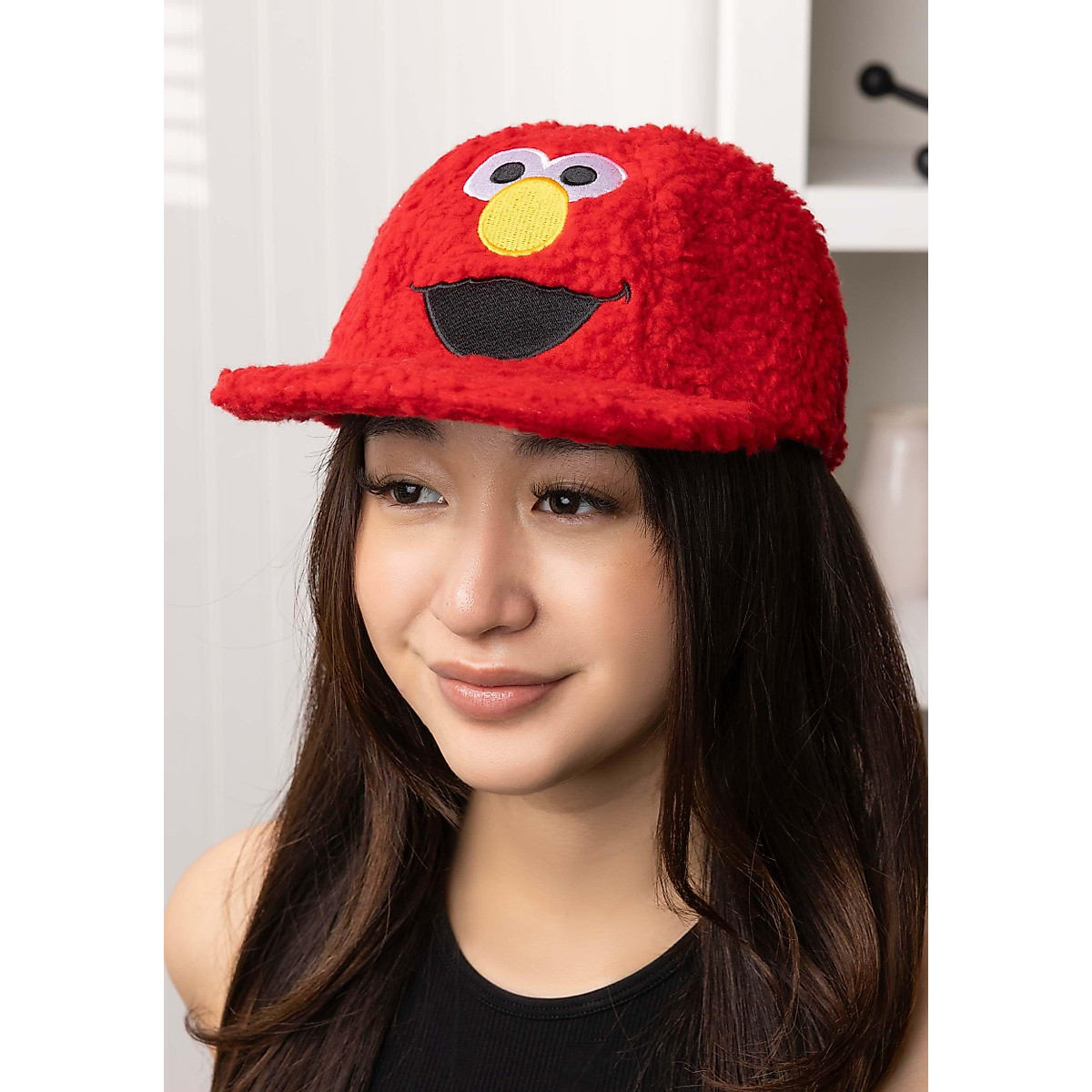 Fun Costumes Sesame Street Fuzzy Elmo Baseball Cap | One Size Fits Most Elmo Hats | Character Hat ST Red