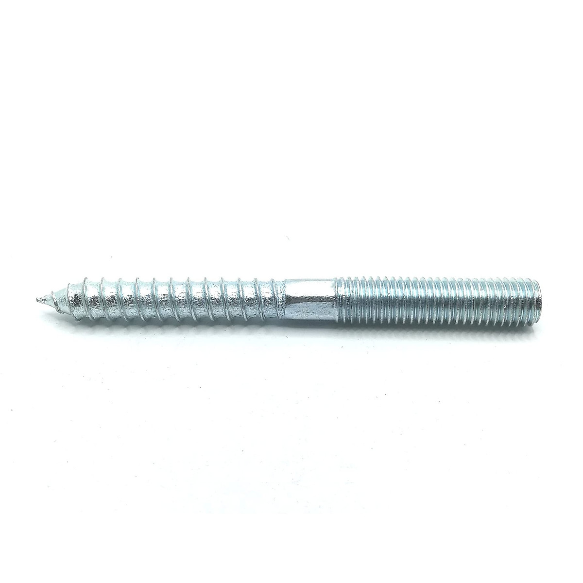 Haozheng Hanger Bolt M12x120 Silvery Double Headed Bolt Self-Tapping Screw with Hexagon for Furniture 12Pcs