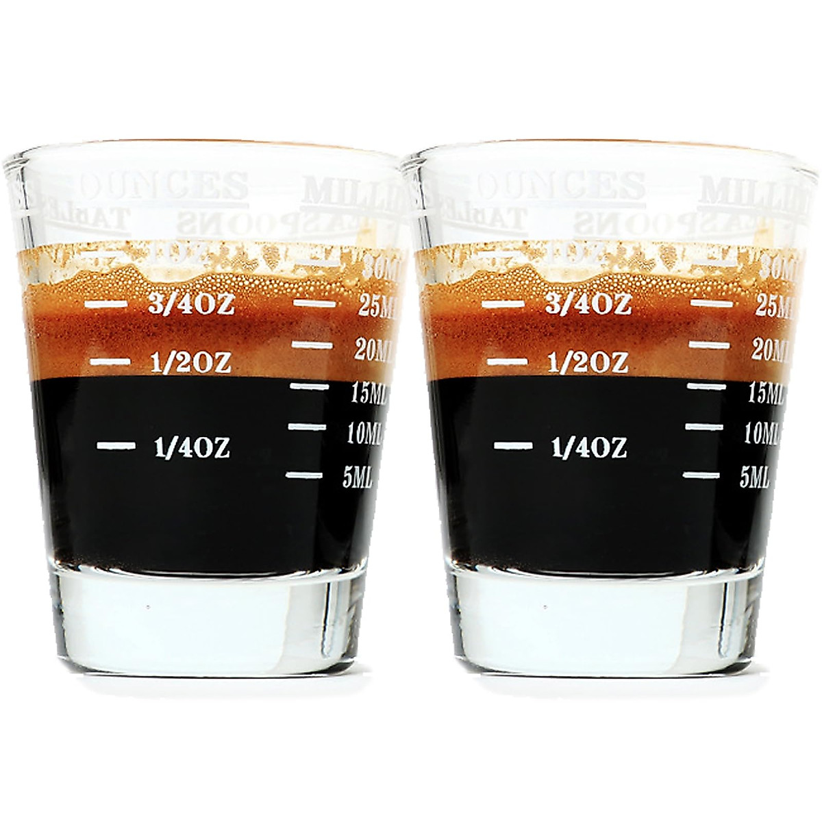 Shot Glass Measuring Cup | Non Fading | Bar Bartender Accessories, Jigger for Bartending (2, White)