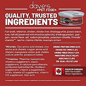 Dave's Pet Food Grain Free Wet Cat Food (Shredded Fisherman Stew), Made in Canada Naturally Healthy Canned Cat Food, Added Vitamins & Minerals, Wheat & Gluten-Free, GMO-Free, 5.5 oz (Case of 24)