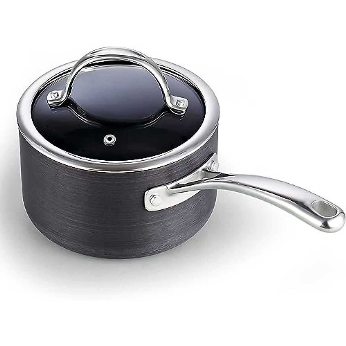 Cooks Standard 2-Quart Hard Anodized Nonstick Saucepan with Lid, Black