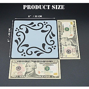 NEGLEX 16 Pack Tile Stencil Set (8X8 Inch), Mexican Stencil Pattern, Use As Floor Stencils Or Wall Stencils, Reusable Stencils for Painting Floor Furniture Canvas, DIY Mexican Talavera Home Décor