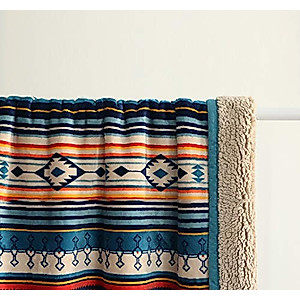 UKELER Flannel Sherpa Throw 60'' x 50''- Bohemian Soft Plush Flannel Blanket Throws for Bed/Couch/Sofa/Office/Camping