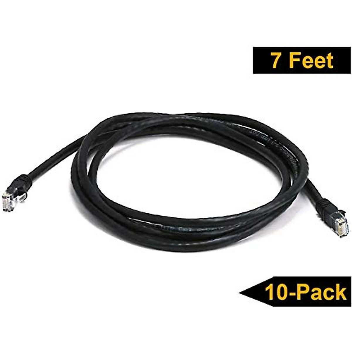 iMBAPrice 3' Cat5e Network Ethernet Patch Cable, 10 Pack, Black (IMBA-CAT5-03BK-10PK)