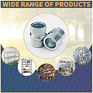 Jamiikury 1 Inch / 25.4mm Metal Rack Connector - 4 PCS Shelving Threaded Pole Connectors for Extending Wire Rack Shelving
