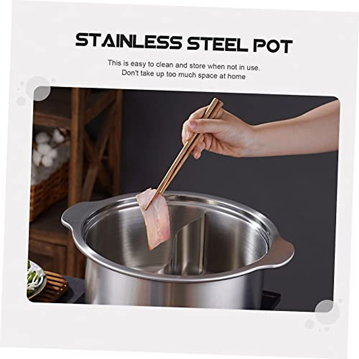 OKUMEYR 1pc Stainless Steel Skewer Pot Japanese Cookware Korean Cookware Nonstick Cookware Small Cooking Pot Chinese Shabu Shabu Kitchen Pot Household Pan Thicken Pot Food Cooking Pot Tool