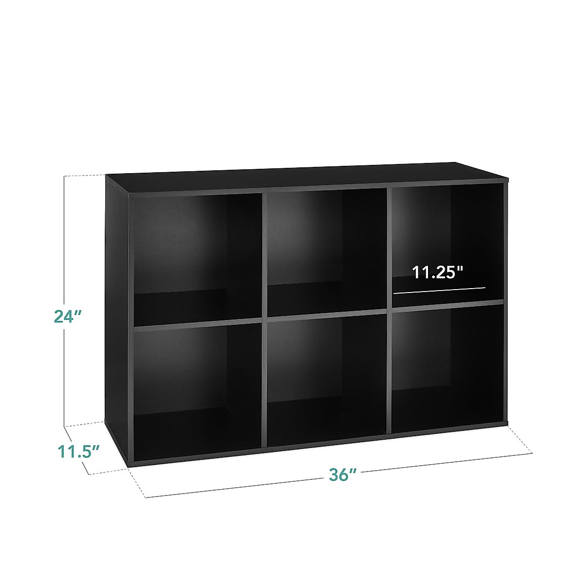 Best Choice Products 6-Cube Storage Organizer, 11in Shelf Opening, Bookcase, Display Shelf, Customizable w/ 3 Removable Back Panels – Black
