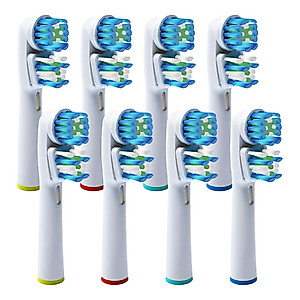 Replacement Brush Heads for Braun Dual Clean Oral-B Electric Toothbrush, Vitality Floss Action, Genius, Smart Series Pro, Triumph, Advance Power & Kids Toothbrush - 8 Pack