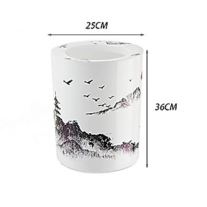 YGKJL Compost Bins, Garbage Can, Chinese Style Trash Can, Home Living Room Antique Retro Style Classical, No Cover (Size : 15.5L)