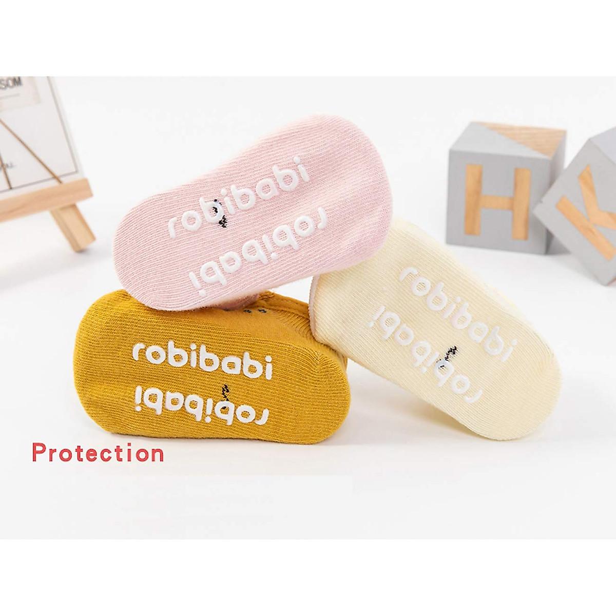 Zumou Baby Non Skid Anti Slip Animal Socks for Toddler Girls Slipper No Show 0-36 Months 6 Pairs (1T-3T, Animal)