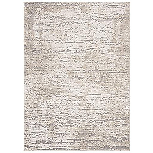 SAFAVIEH Spirit Collection 6'7" x 9' Taupe/Ivory SPR126E Modern Abstract Non-Shedding Living Room Dining Bedroom Area Rug