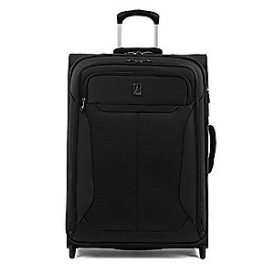 Travelpro Tourlite Softside Expandable Upright 2 Wheel Luggage, Lightweight Suitcase, Men and Women, Black, Checked-Medium 26-Inch