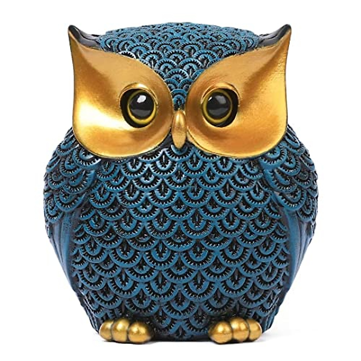 Artpaul Owl Statue Home Decor Accents Small Decor Items for Shelf Owl Figurines Home Decorations for Living Room Office Bedroom, Gifts for Owl Lover (Blue)