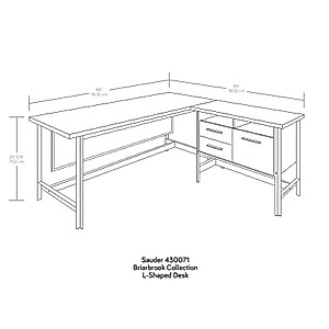 Sauder Briarbrook Transitional Engineered Wood L-Desk in Barrel Oak