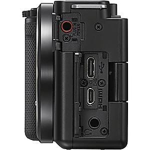 Sony ZV-E10 Mirrorless Camera with 16-50mm Lens (Black) with Transcend 64GB Memory Card + Flexible Tripod + Camera Bag + Cleaning Kit Bundle