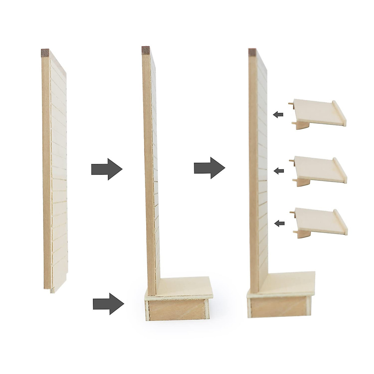 1:12 Scale Rack Dollhouse Accessories Book Shelf Miniature Furniture 4 Tier Bookcase Storage Shelf Shooting Props Desktop Decor (S)