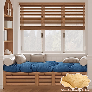 Drydiet 2 Pack Bench Cushions Non Slip Memory Foam Bench Cushion Water Resistant Outdoor Patio Bench Cushion Durable Thicken Bench Seat Pads 42x16x4 Inch Indoor Porch Wicker Sofa Swing Cushion(Blue)