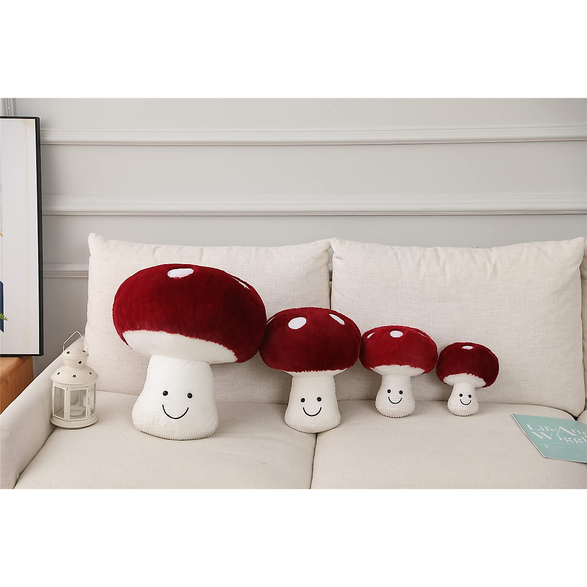 Fun Sunma Lovely Mushroom Cotton Pillow Stuffed Plush Mushroom Pillow (8 inches)