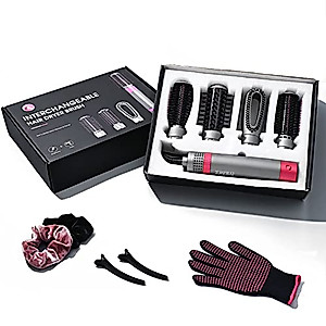 Hair Dryer Brush, Upgraded Detachable Hot Air Brush Set, with 4 Brush Heads Hair Dryer and Volumizer, Negative Ion Hair Dryer Brush for Reducing Frizz and Static