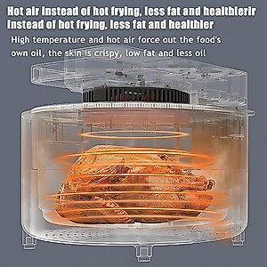 TJHamaipi Air Fryer 7 Quart, 4-in-1 Multifunctional Air Fryer with LED Touchscreen and 8 Preset Functions, Digital Air Fryer with Visible Window, 80°C to 450°C, 1100W Oilless Compact Air Fryer