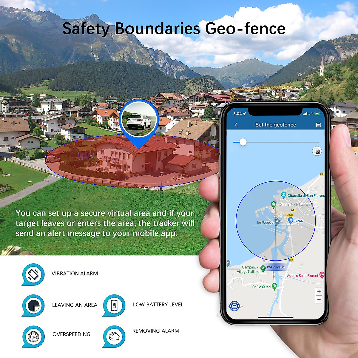 TKSTAR Car GPS Tracker Device - Hidden GPS Tracker for Vehicles, GPS Locator with USB & Type-C Charging Port, Hidden Tracking Devices Compatible with 9-32V - TK818