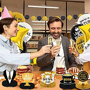 Happy Boss’s Day Honeycomb Centerpieces Table Decorations, Best Boss Ever Honeycomb Table Centerpieces Decorations Office Party Decor