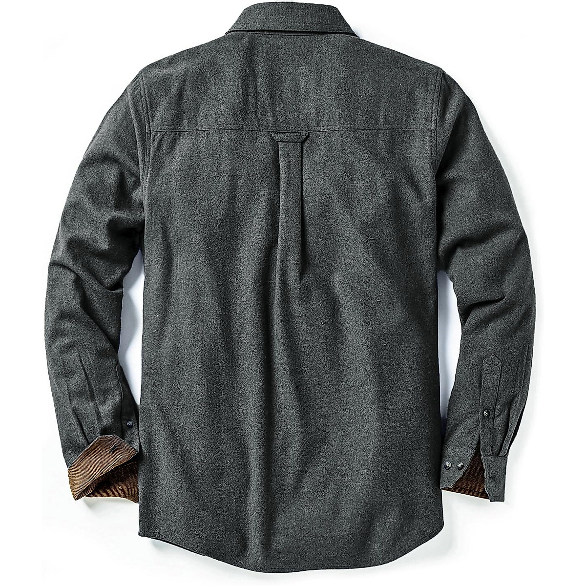 CQR Men's All Cotton Flannel Shirt, Long Sleeve Casual Button Up Plaid Shirt, Brushed Soft Outdoor Shirts, Solid Grey, X-Large