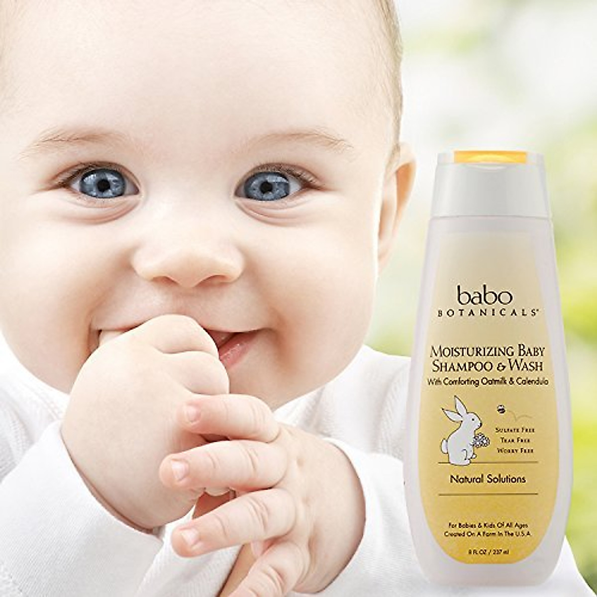 Babo Botanicals Moisturizing Baby Shampoo and Wash Oat Milk Calendula, 16 Ounce