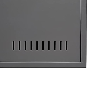 Prohon Metal File Cabinet with Hanging Rod for Letter, A4, Documents, Lateral Cabinets with Drawers & Key Lock, Large Space for Home Office, Gery