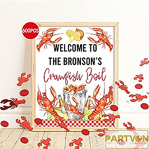 Crawfish Party Decorations 600 Pieces Crawfish Confetti Red Lobster Party Supplies Table Decoration Confetti for Lobster Theme Birthday Wedding Baby Shower Bridal Shower Crawfish Party Decoration