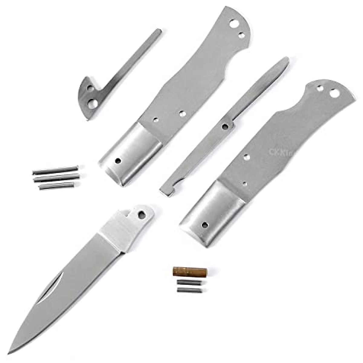 EZSMITH Knife Making Kit - Bobcat Lockback - DIY Folding Knife Series - (Parts Kit) - (No Handles) - (Gift Boxed) - (USA Design) - (by KnifeKits)