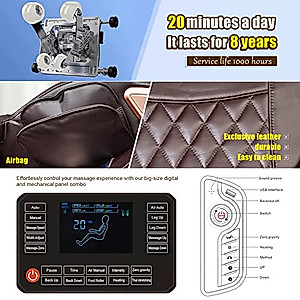 Luxury Massage Chair Full Body, Ergonomic SL-Track Zero Gravity Chairs with Mat Recliner, Back Heating, AI Voice Control, Thai Stretch, Bluetooth Speaker, Airbags, Deep Tissue Massage Black & Brown