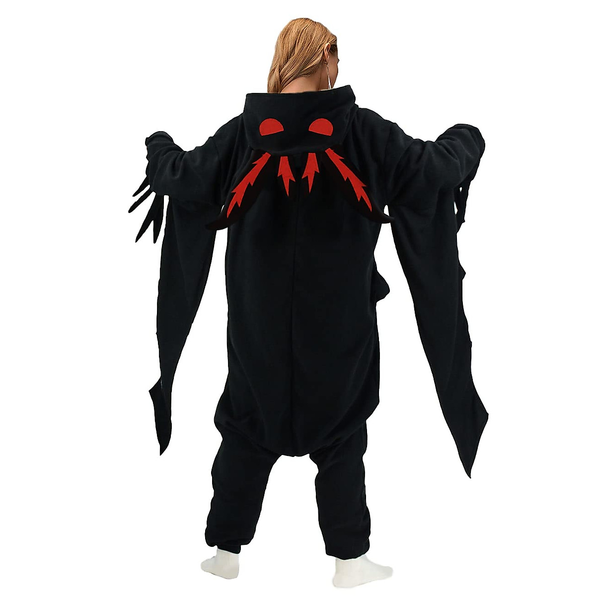 Mothman Halloween Onesie Adult Pajamas Cosplay Animal Homewear Sleepwear Jumpsuit Costume for Women Men