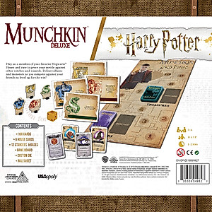 USAOPOLY Munchkin Deluxe Harry Potter Board Game | Officially Licensed Harry Potter Gift | Collectible Steve Jackson's Munchkin Game, Mixed Colours