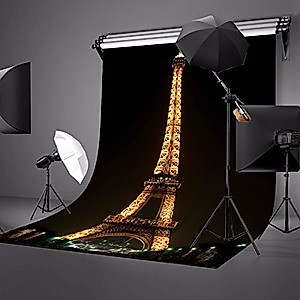 LYLYCTY 5×7ft Lights up The Night Paris Eiffel Tower Photography Backdrop Photo Studio Background Props wall-251
