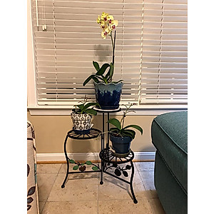 N.B.Y. 3 Tier Metal Plant Stand Indoor Outdoor Fold Waterproof Flower Plant Fit For Garden Balcony Patio Living Room Balcony Office Yard