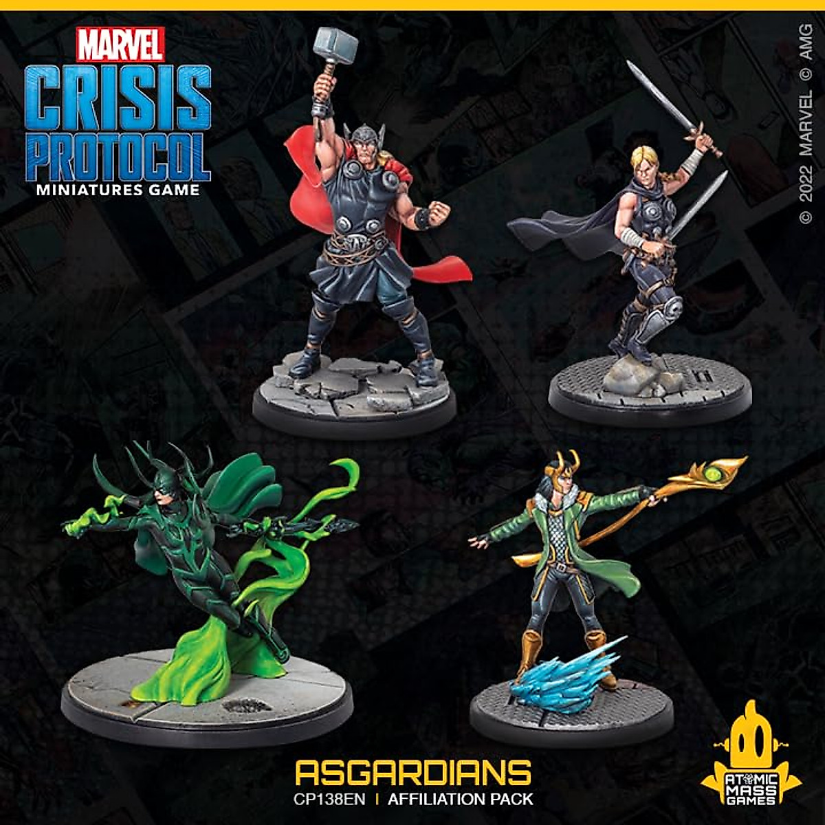 Marvel: Crisis Protocol Asgardians Affiliation Pack - United Might of Asgard! Tabletop Superhero Game, Ages 14+, 2 Players, 90 Minute Playtime, Made by Atomic Mass Games