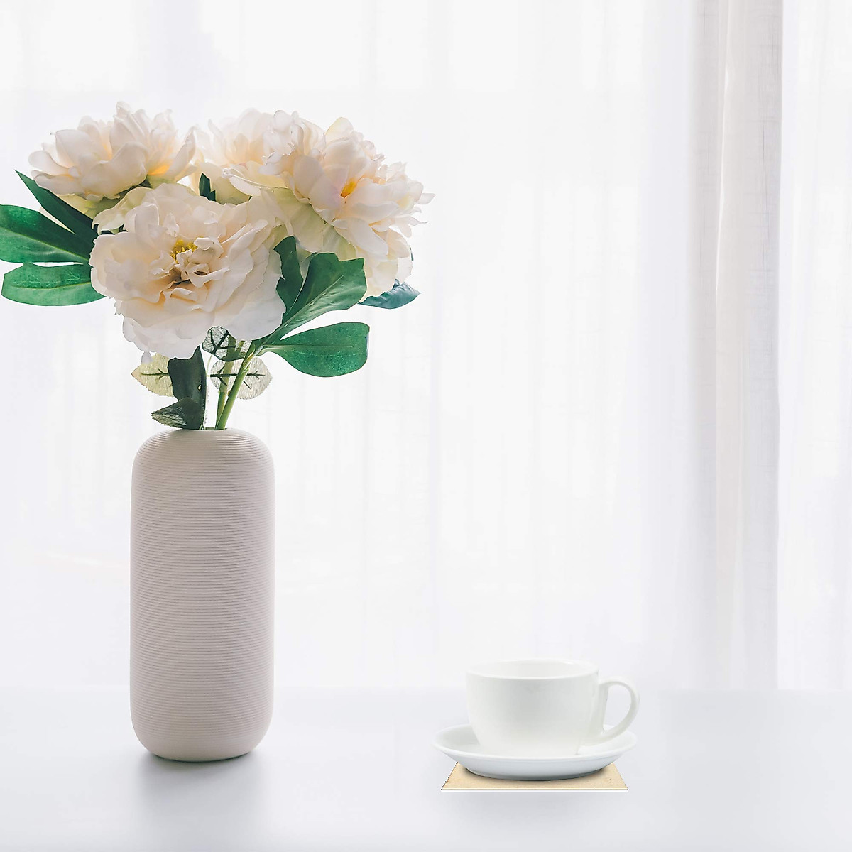 50Pcs Unfinished Wood Pieces 4x4 Inch Square Blank Wooden,Wooden Cutouts for Crafts,Squares Cutout Tiles Unfinished Wood Cup Coasters Natural Slices Wooden Square Cutouts for Ornaments HomeDecoration