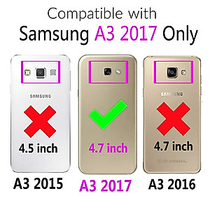 ELISORLI Compatible with Samsung Galaxy A3 2017 Case Rugged Thin Slim Cell Accessories Anti-Slip Fit Rubber TPU Mobile Phone Protection Silicone Soft Cover for Gaxaly 3A SM A320 A320M Women Men Black