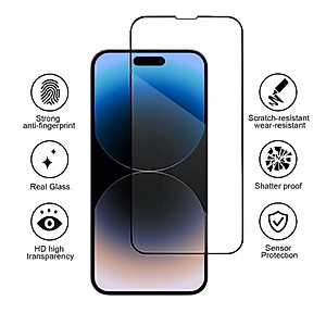 iPhone 14 Pro Max Screen Protector,3 Pack 14 Pro Max Screen Protector Tempered Glass Compatible With iPhone 14 Pro Max, Sensor Protection,Dynamic Island Compatible,Case Friendly Tempered Glass Film,[9h Hardness]