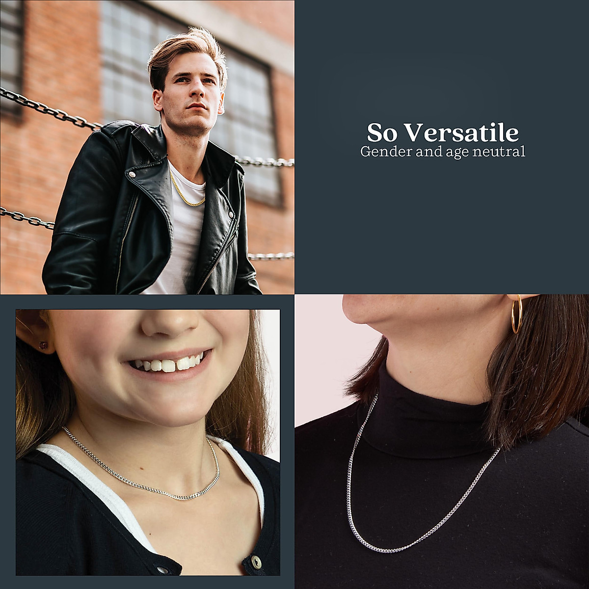 KEZEF Miami 18k 3mm Cuban Link Chain for Men Women 925 Sterling Silver Necklace Chain Tarnish Free Gold Necklace Gold Plated Chain Rose Gold Chains Sterling Silver Chain