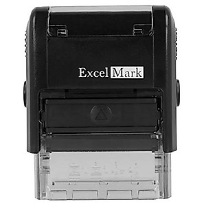 ExcelMark Custom Self Inking Rubber Stamp - Home or Office (A1539-1 Line with Bold Font)