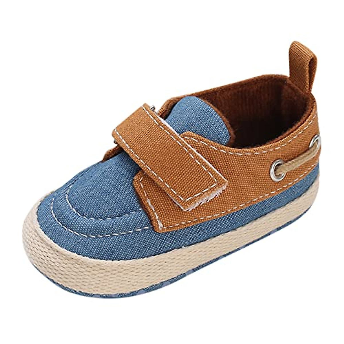 Mercatoo Children and Infants Toddler Shoes Spring and Autumn Boys and Girls Casual Shoes Soft and Light Flat Bottom Coloblock Comfortable and Simple Slip On Tennis Shoes Size 5 (Blue, 12-18 Months)